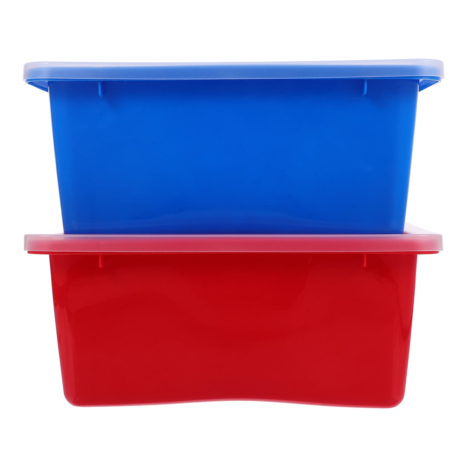 WORGEOUS 2pcs Plastic Storage Containers With Lids Stackable Toy Bins ...