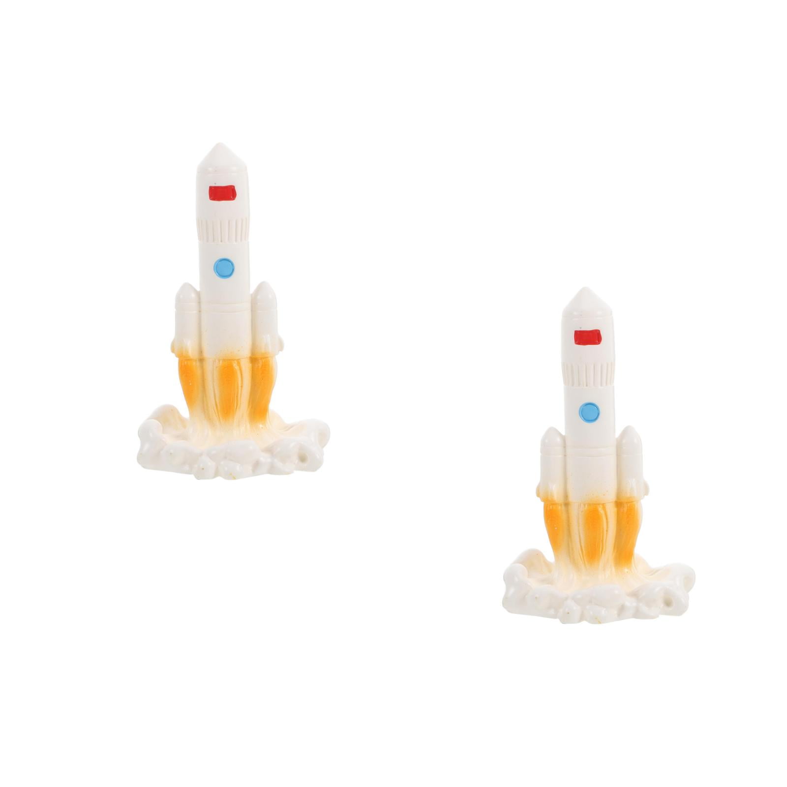 WORGEOUS 2pcs Pocket Rocket Figurines for Terrariums Kids Space Toys ...