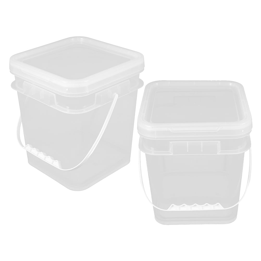 WORGEOUS 2pcs Portable Paint Pail Clear Plastic Container Paint Bucket ...