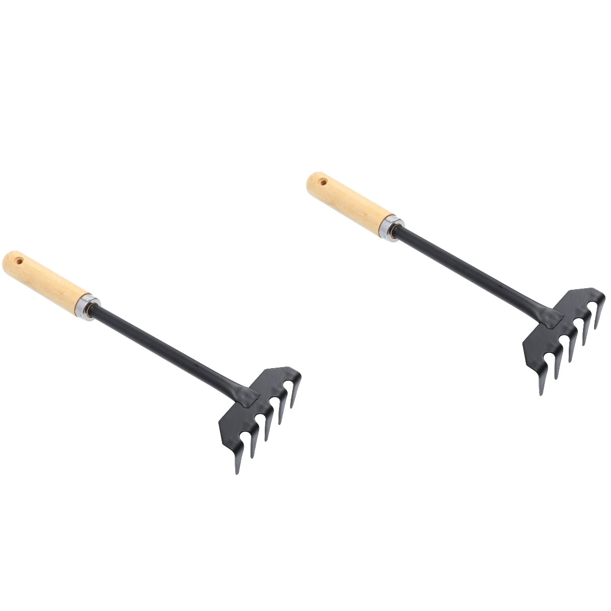 WORGEOUS 2pcs Rake Plowing Rake 5 Root Fan Leaf Rake Hand Rake Garden ...
