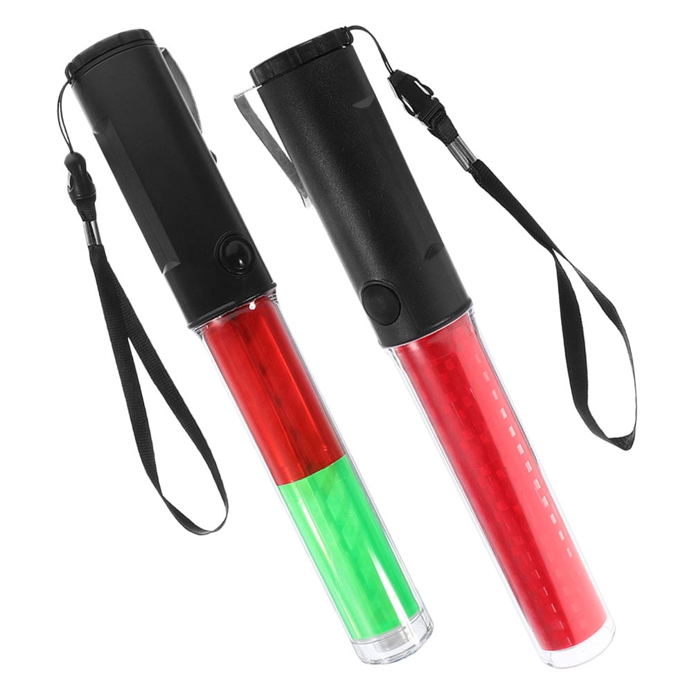 WORGEOUS 2pcs Rechargeable Traffic Wand Red Green Traffic Control Stick ...