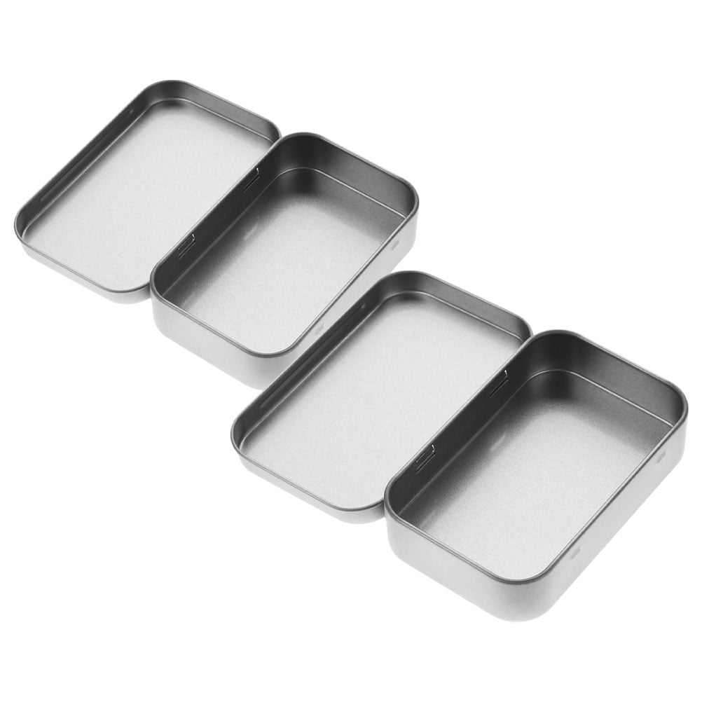 WORGEOUS 2pcs Rectangular Metal Tin Boxes Tinplate Candy Cans ...