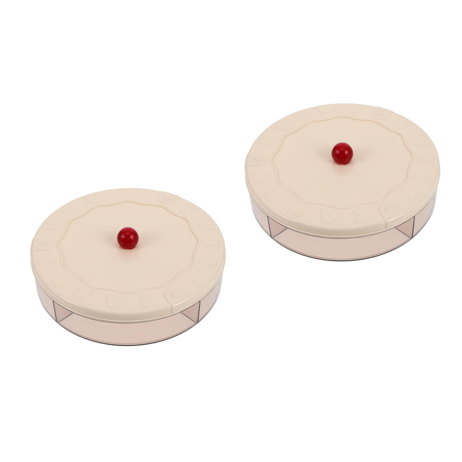 WORGEOUS 2pcs Round Divided Serving Tray Snack Box Container Candy Storage Box Removable Snack ...