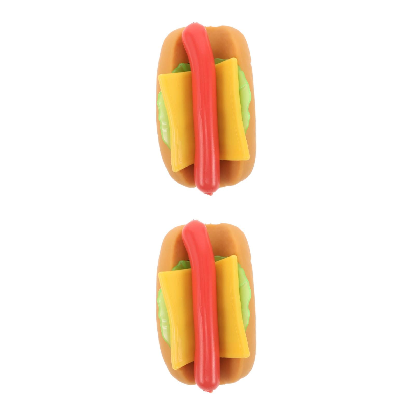 WORGEOUS 2pcs Simulated Hot Dog Stress Toy Stretchy Toy Adorable Hot ...