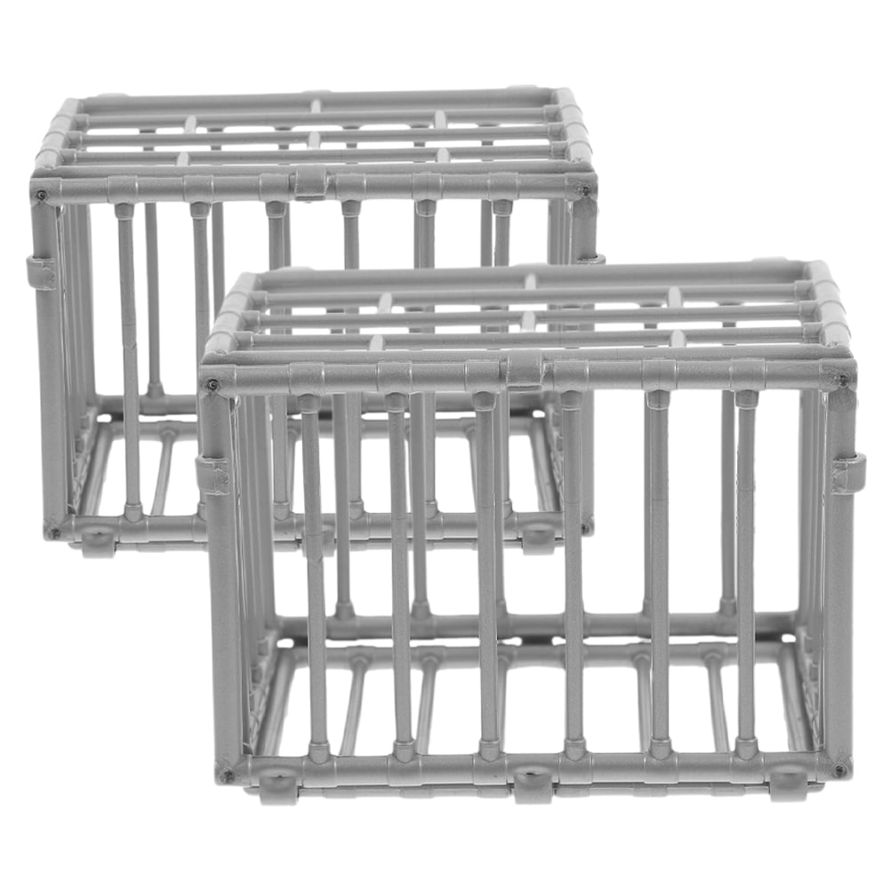 WORGEOUS 2pcs Simulation Animal Cage Prop Mini Cage Model Toy Small ...