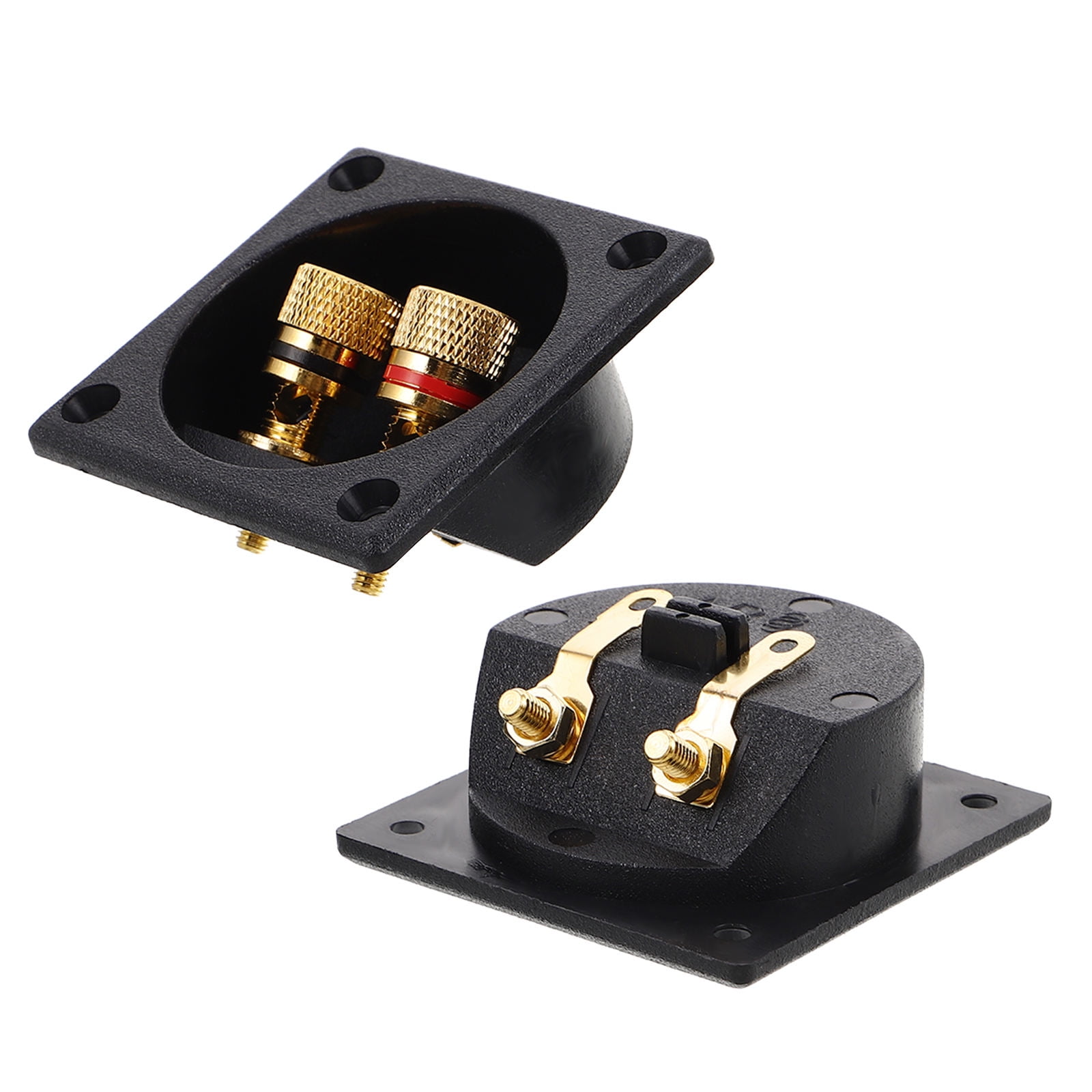 WORGEOUS 2pcs Speaker Box Terminal Cup 2 Way Spring Loaded Jacks Speaker Wire Connector ...