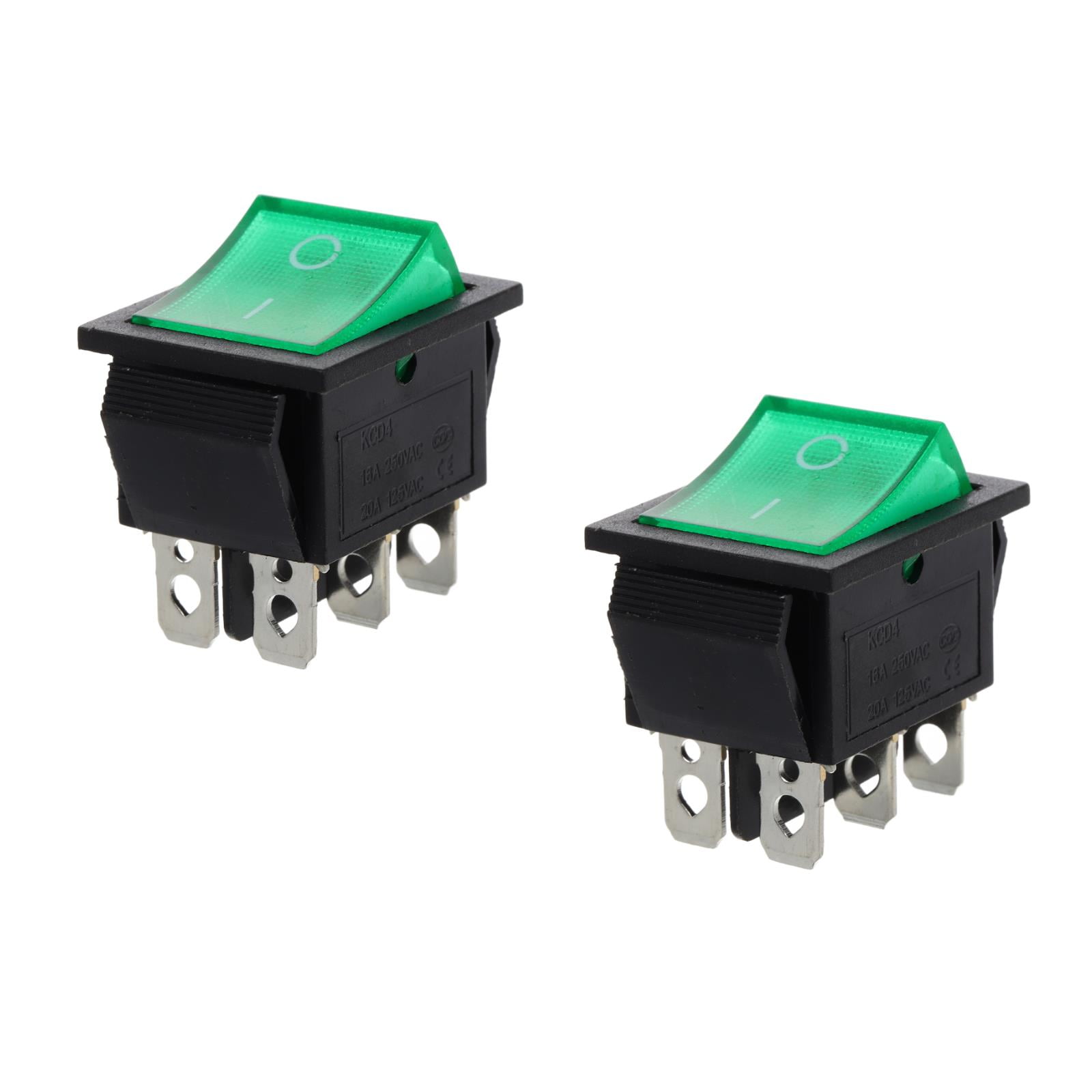 WORGEOUS 2pcs Toggle Switch 2 Position Rocker Toggle Switch On/ Light ...