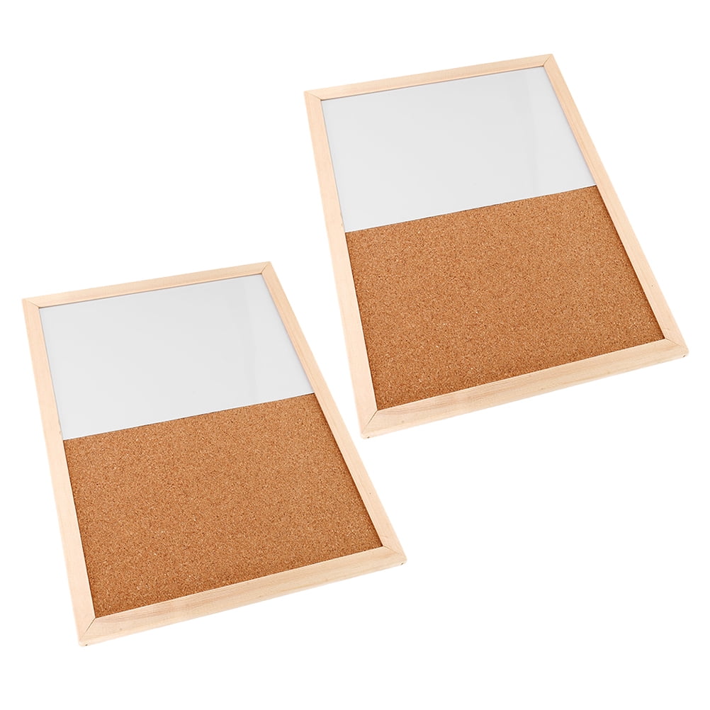 WORGEOUS 2pcs Wall Mounted Combination Notice Board with Cork and Dry ...