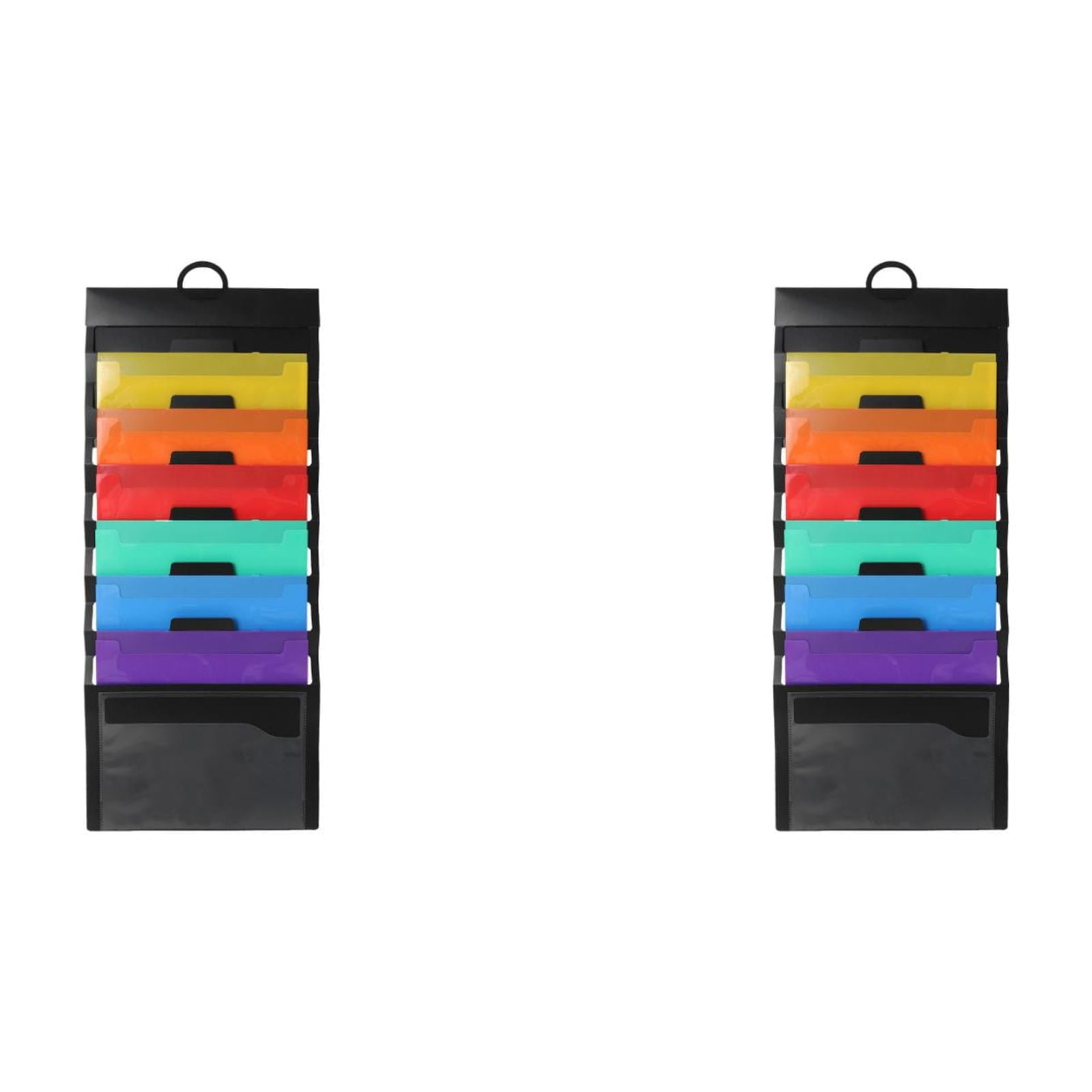 WORGEOUS 2pcs Wall Mounted File Organizer 6 Pocket Portable Accordion ...