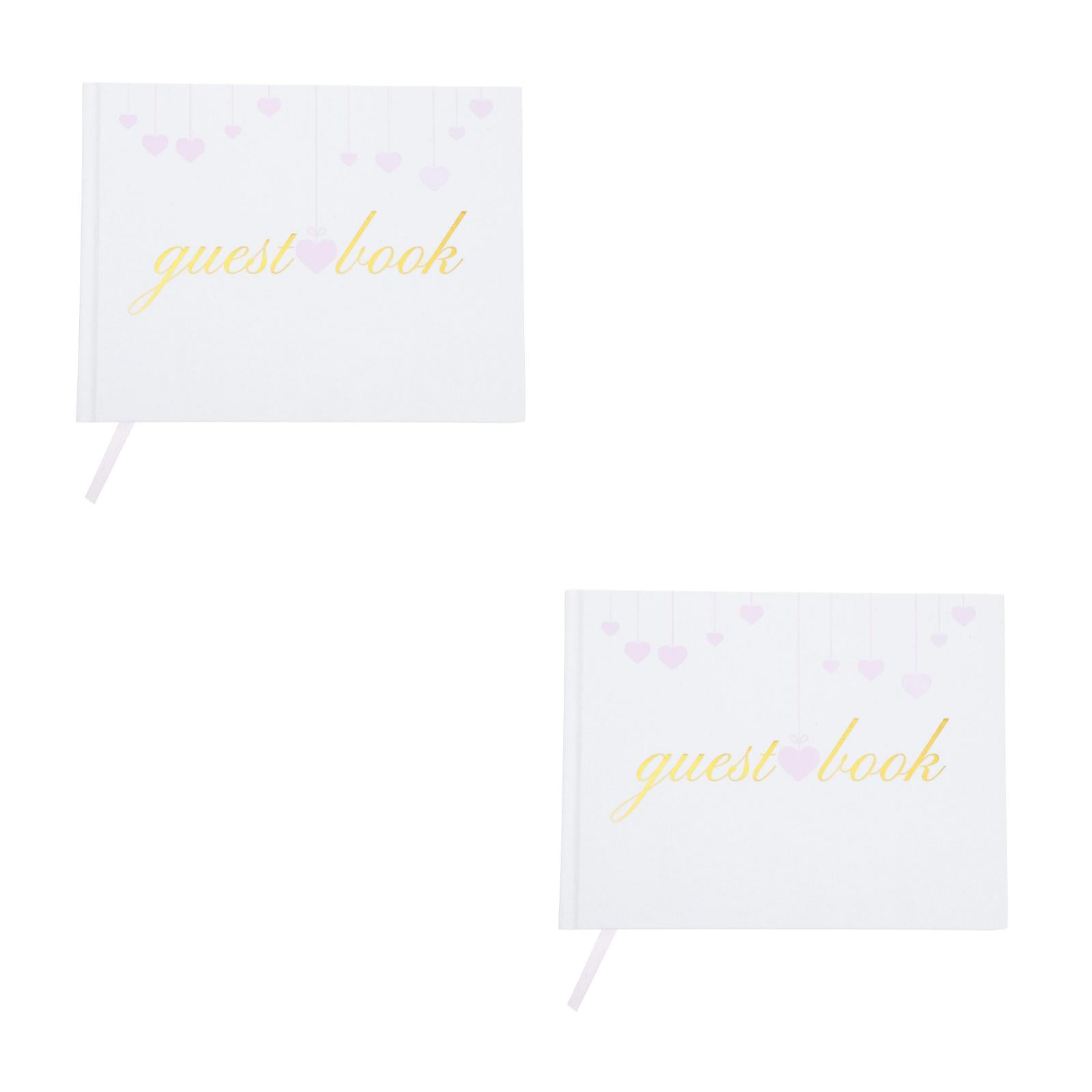WORGEOUS 2pcs Wedding Guest Book Wedding Reception Book Photos Album ...