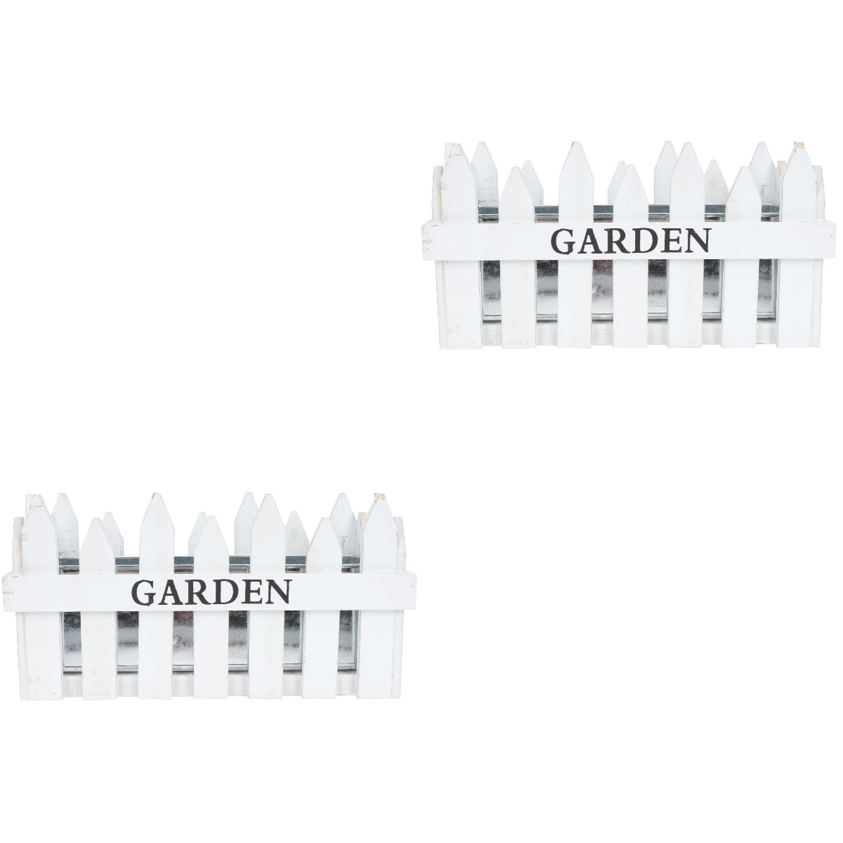 WORGEOUS 2pcs Wood Picket Planter Box Outdoor Wooden Decorative Holder ...