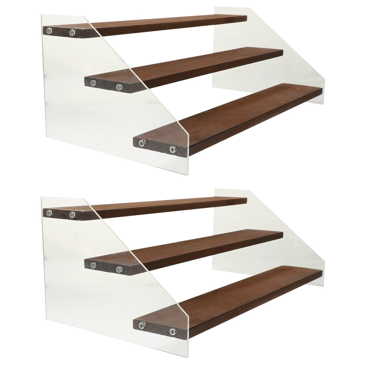WORGEOUS 2pcs Wooden Acrylic Riser for Display 3-tier Figures Display ...