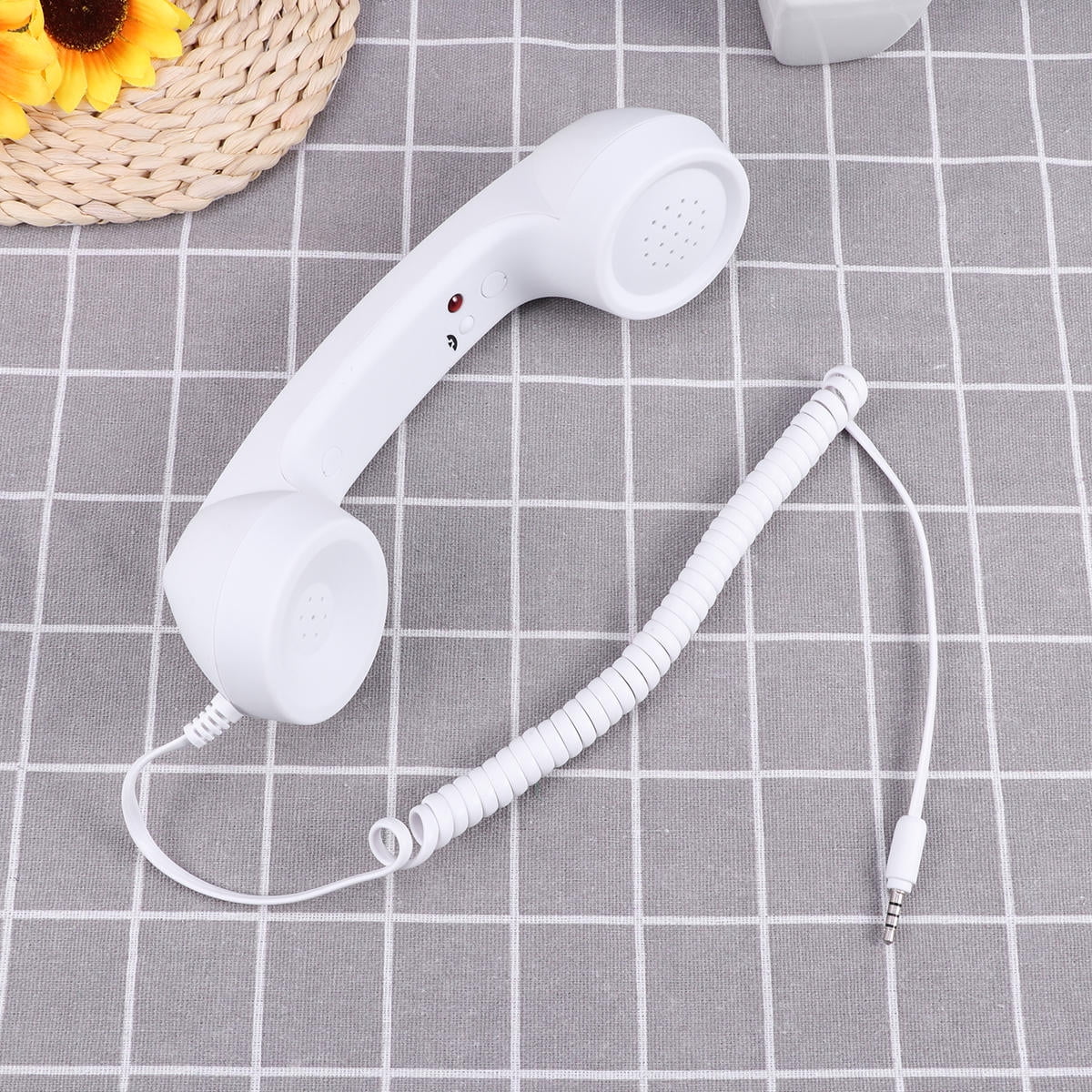 WORGEOUS 3 .5mm Retro Microphone Landline Receiver Wired Earphones ...