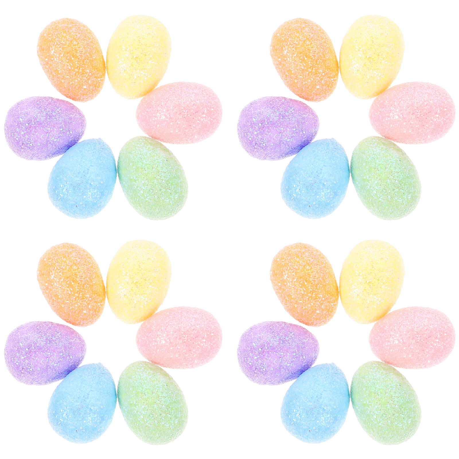 WORGEOUS 3 Bags Miniature Easter Eggs Glittering Colorful Easter Eggs Stuffers Tiny Egg Props ...