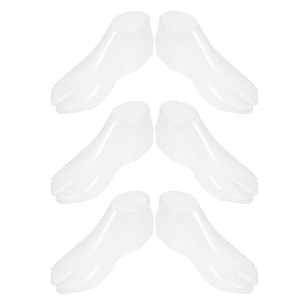 WORGEOUS 3 Pairs Fake Foot Shoe Mold Nail Insulators Miss Transparent ...