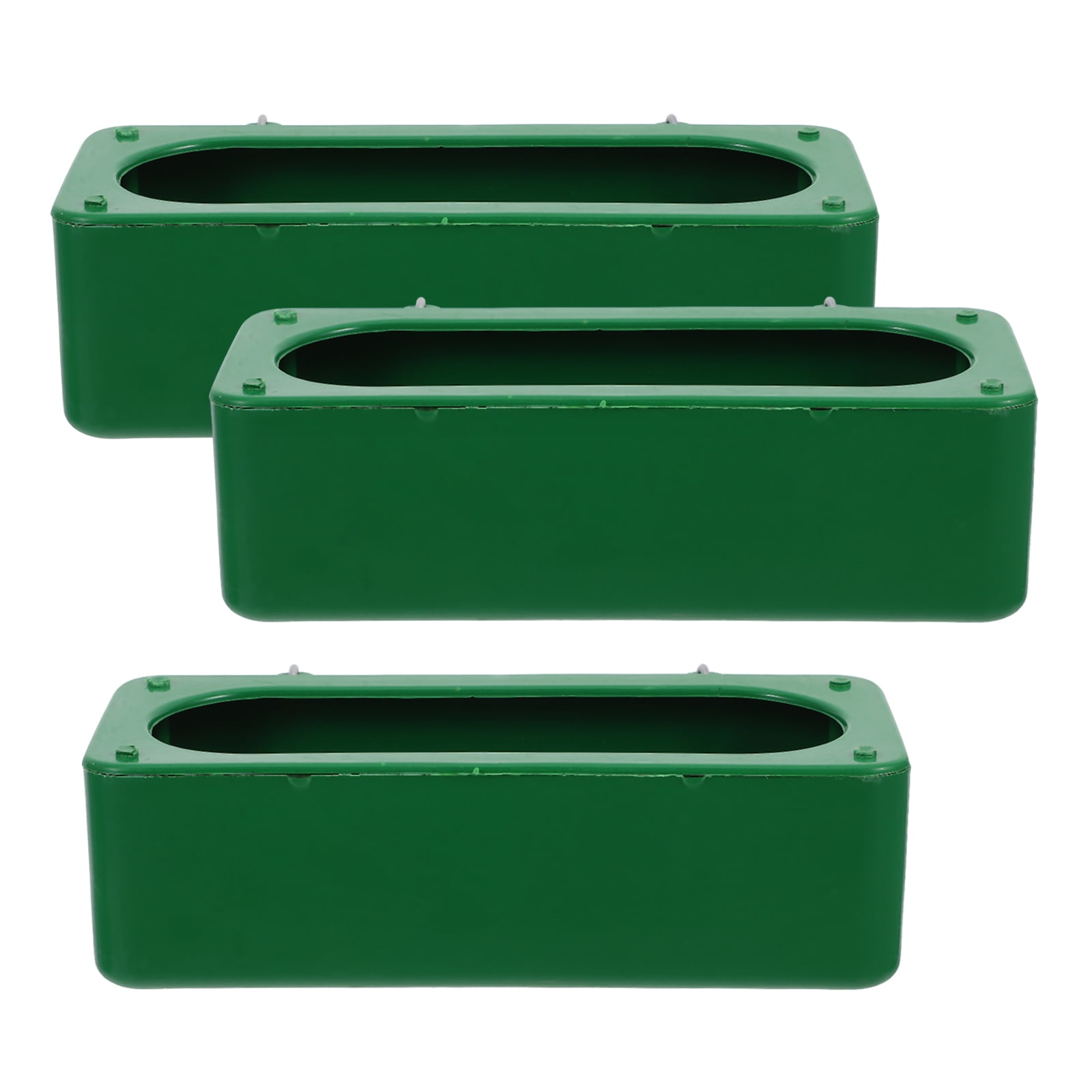 WORGEOUS 3 Pcs Bird Trough Feeder Parrot Water Dispenser Bowl Cup Green ...