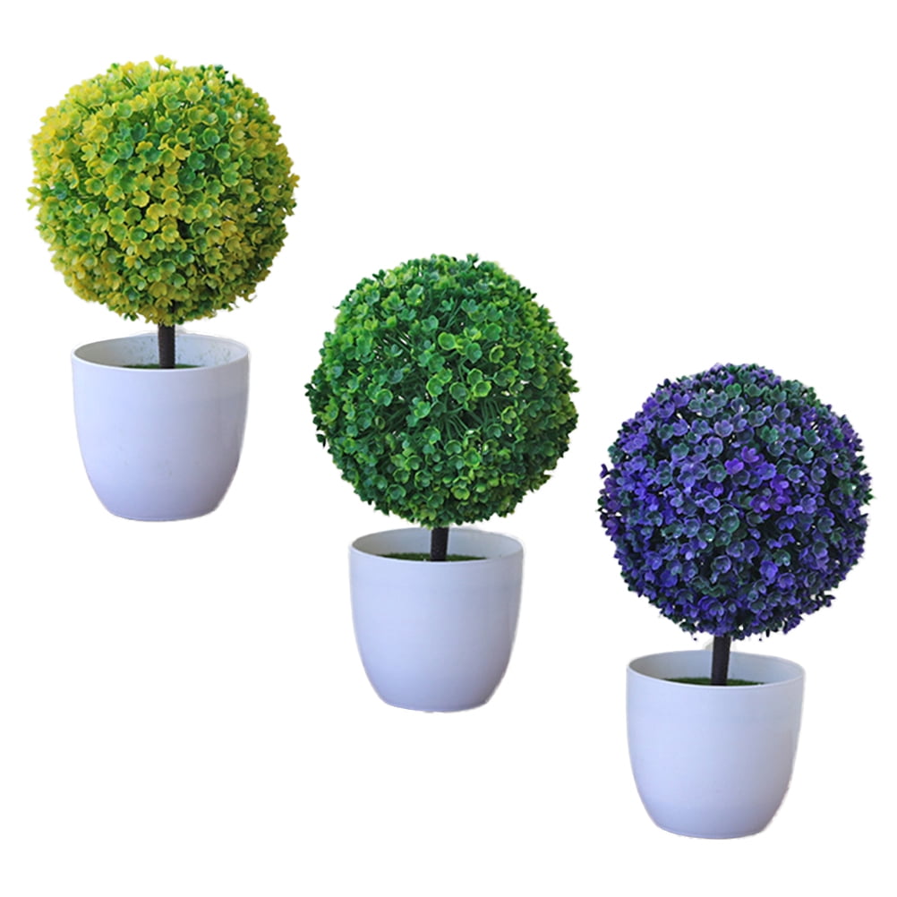 WORGEOUS 3 Pcs Fake Flower Pot Small Plant Ornament Succulents Plants ...