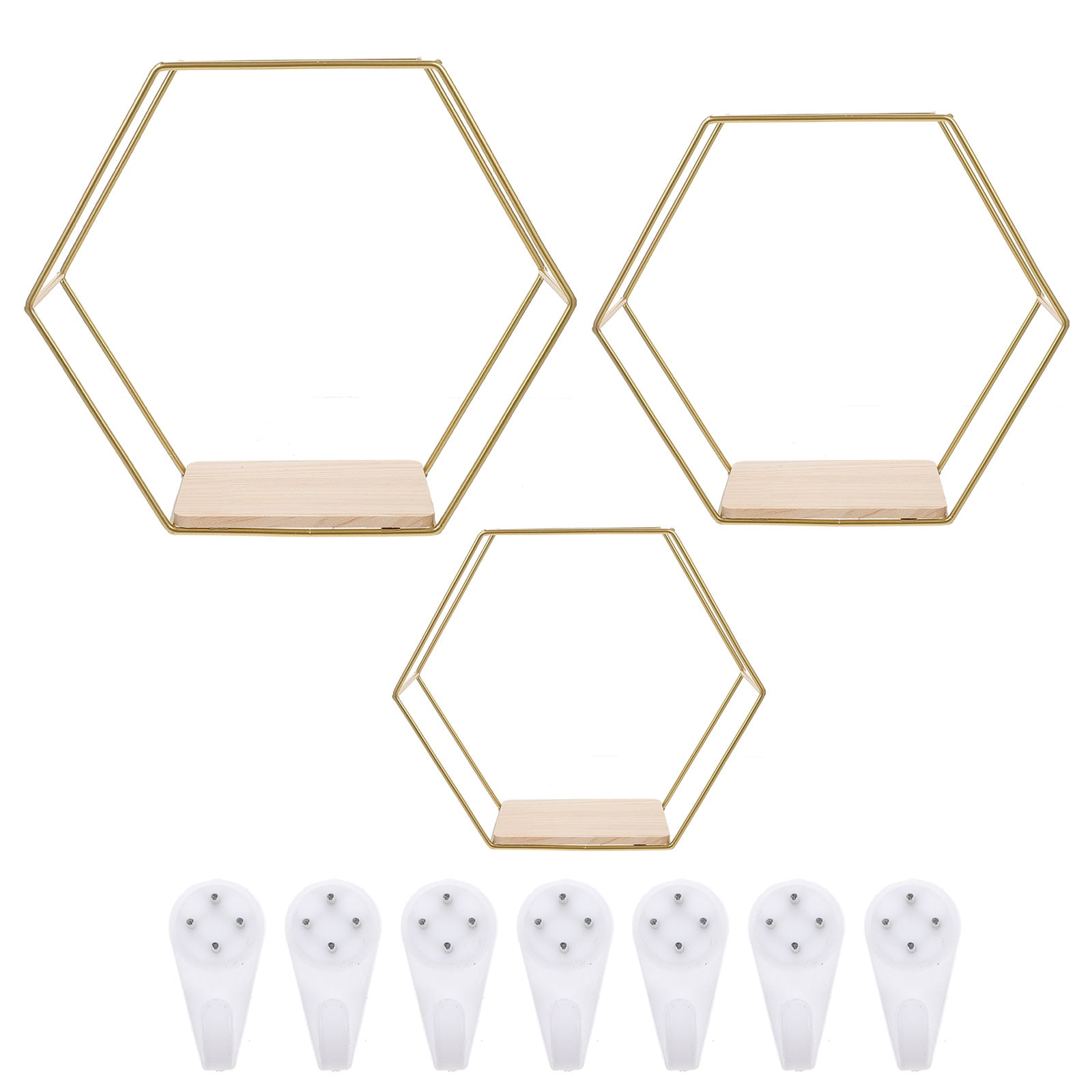 WORGEOUS 3 Pcs Hexagonal Storage Rack Shelves Decorations - Walmart.com