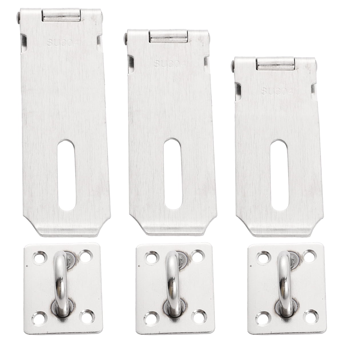 WORGEOUS 3 Pcs Hinge Locks for Doors Stainless Steel Lock Padlock Hasp ...