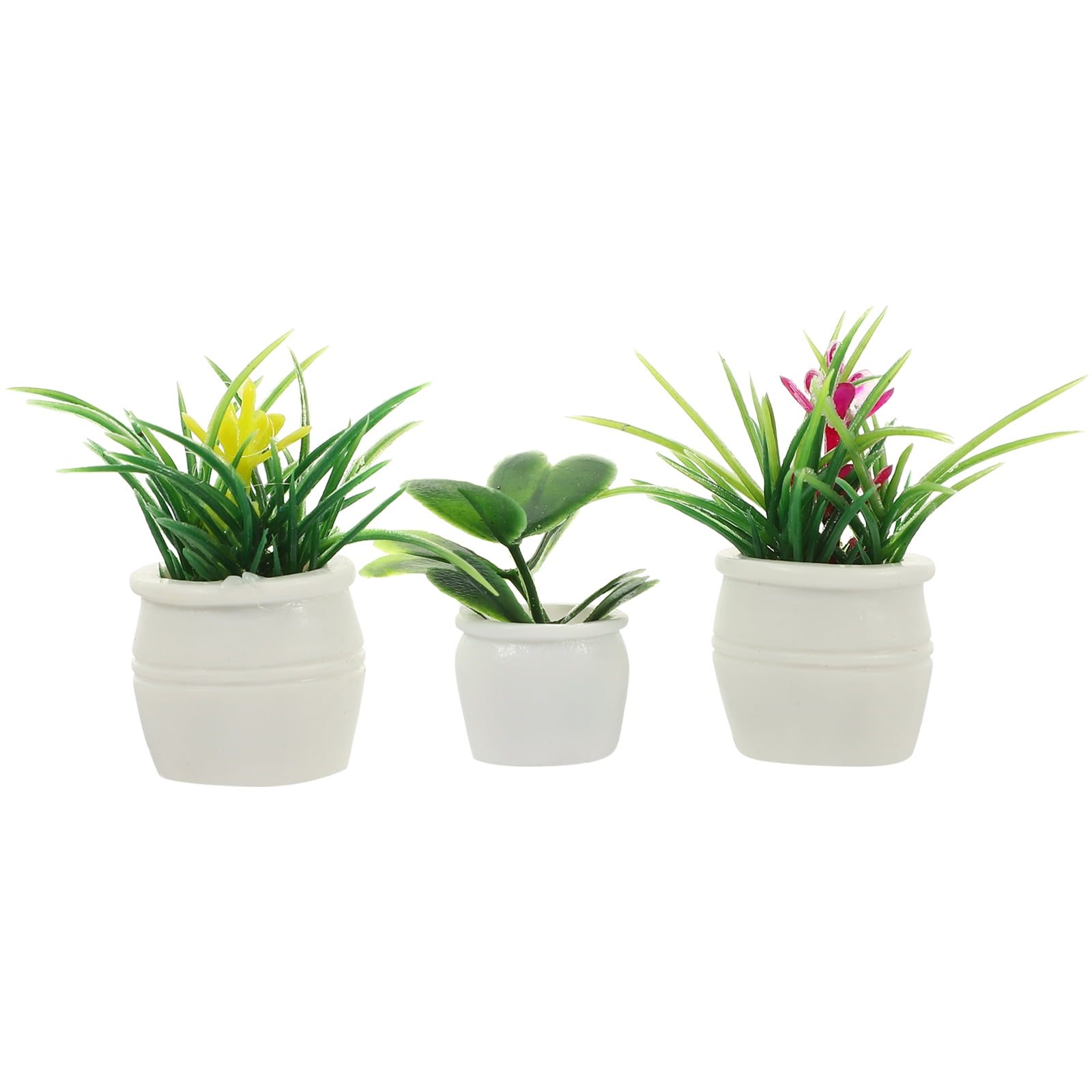 WORGEOUS 3 Pcs Mini Plant Model Toys Doll Succulent Planters Flower Pot ...