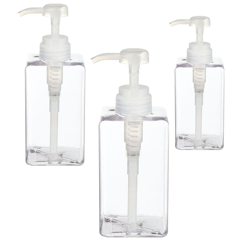WORGEOUS 3 Pcs Shampoo Bottles Refillable Pump Liquid Dispenser ...