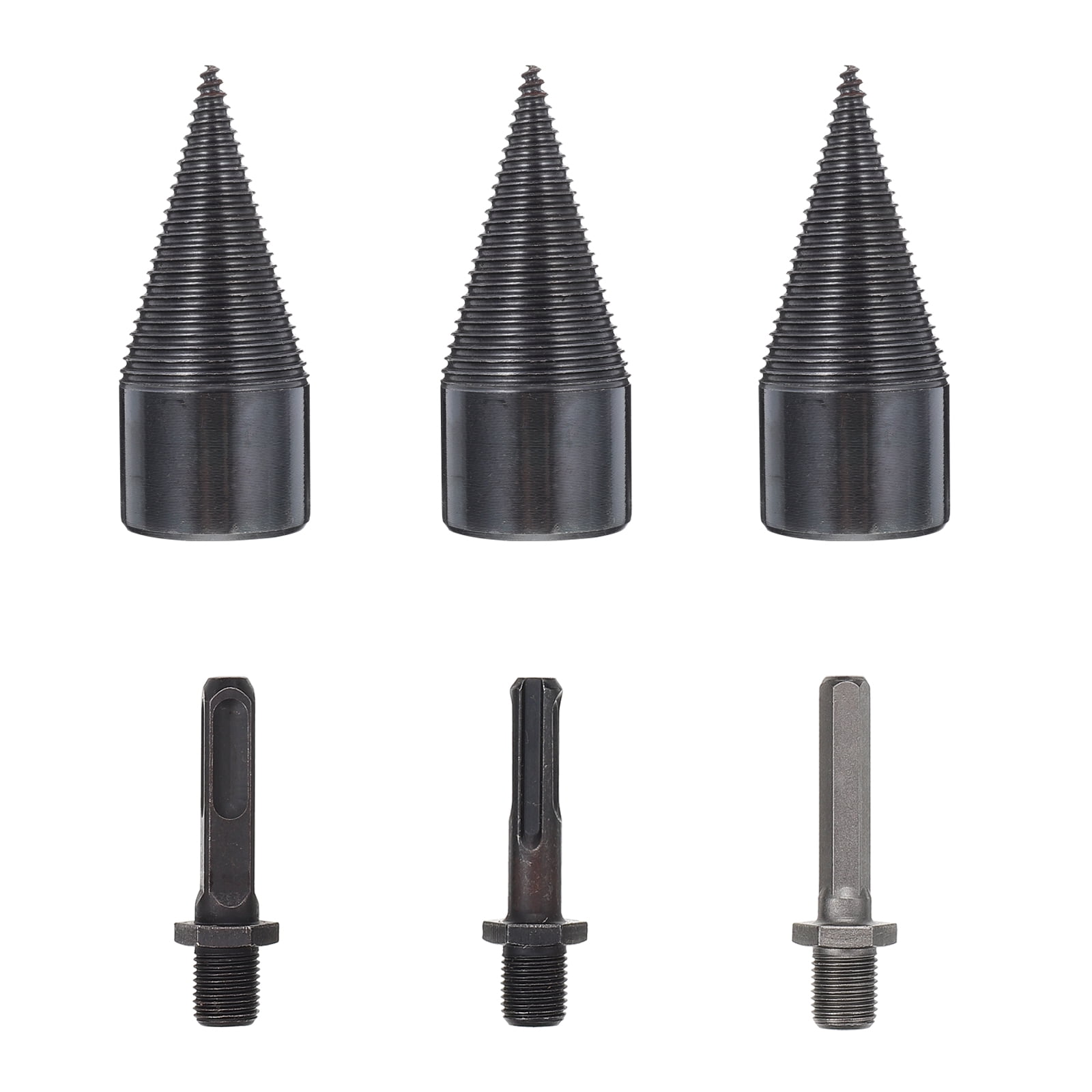 WORGEOUS 3 Pcs Split Cone Drill Firewood Carpentry Tools Shaped ...