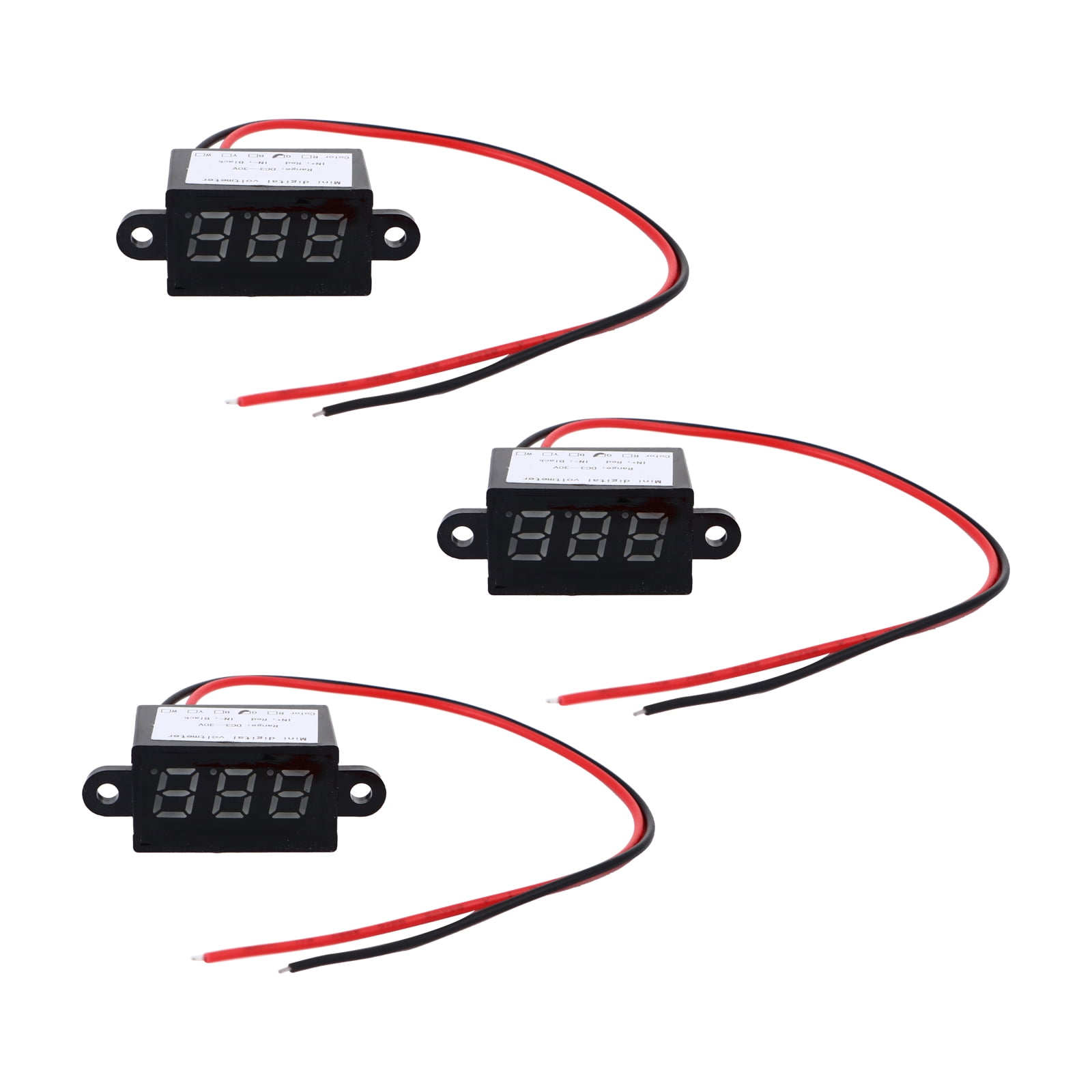 WORGEOUS 3 Pcs Waterproof Voltmeter Digital Voltage Testers Electric ...