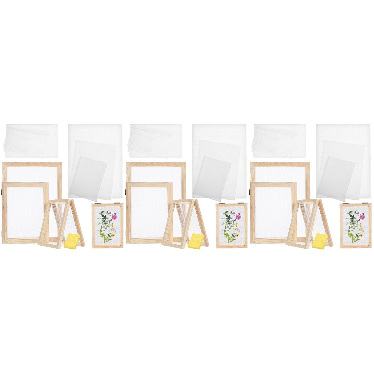 WORGEOUS 3 Sets Paper Making Kit Paper Making Screens Wooden Frames ...