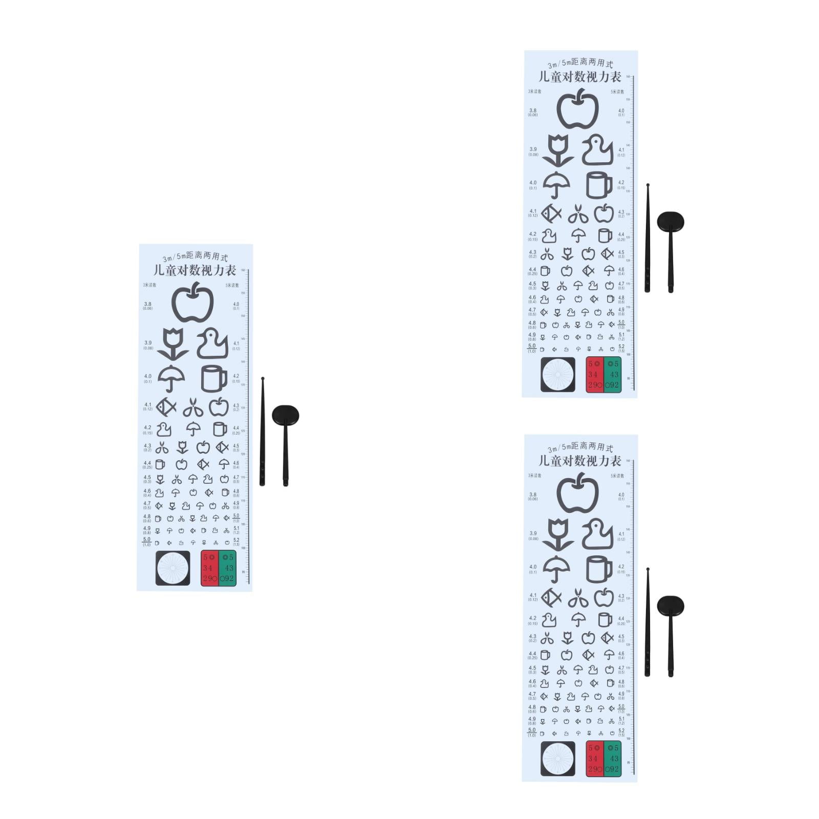 WORGEOUS 3 Sets Test Eye Chart Vision Test Chart Kids Vision Chart ...