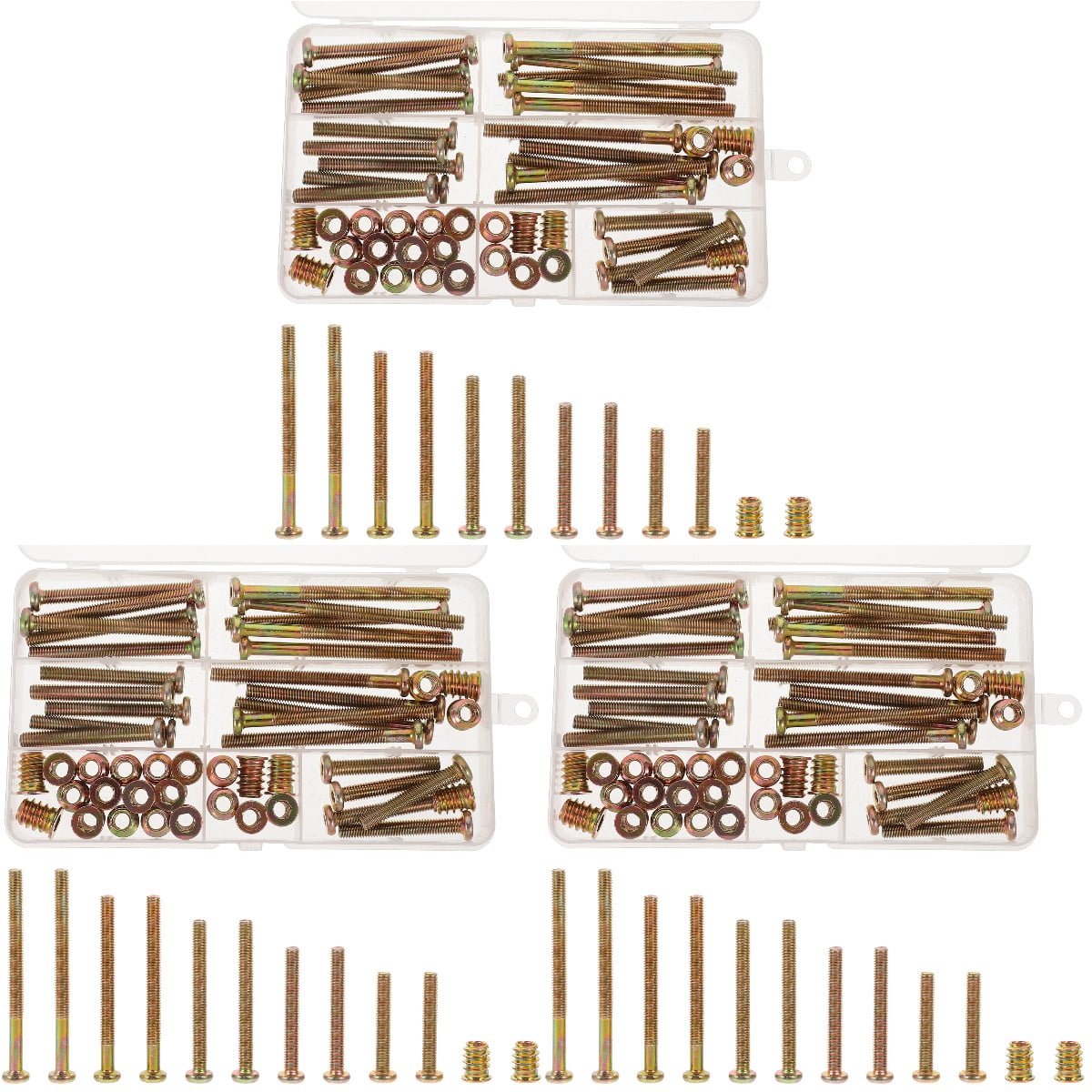 WORGEOUS 3 Sets Threaded Insert For Wood Assortment Furniture Bolt Head ...