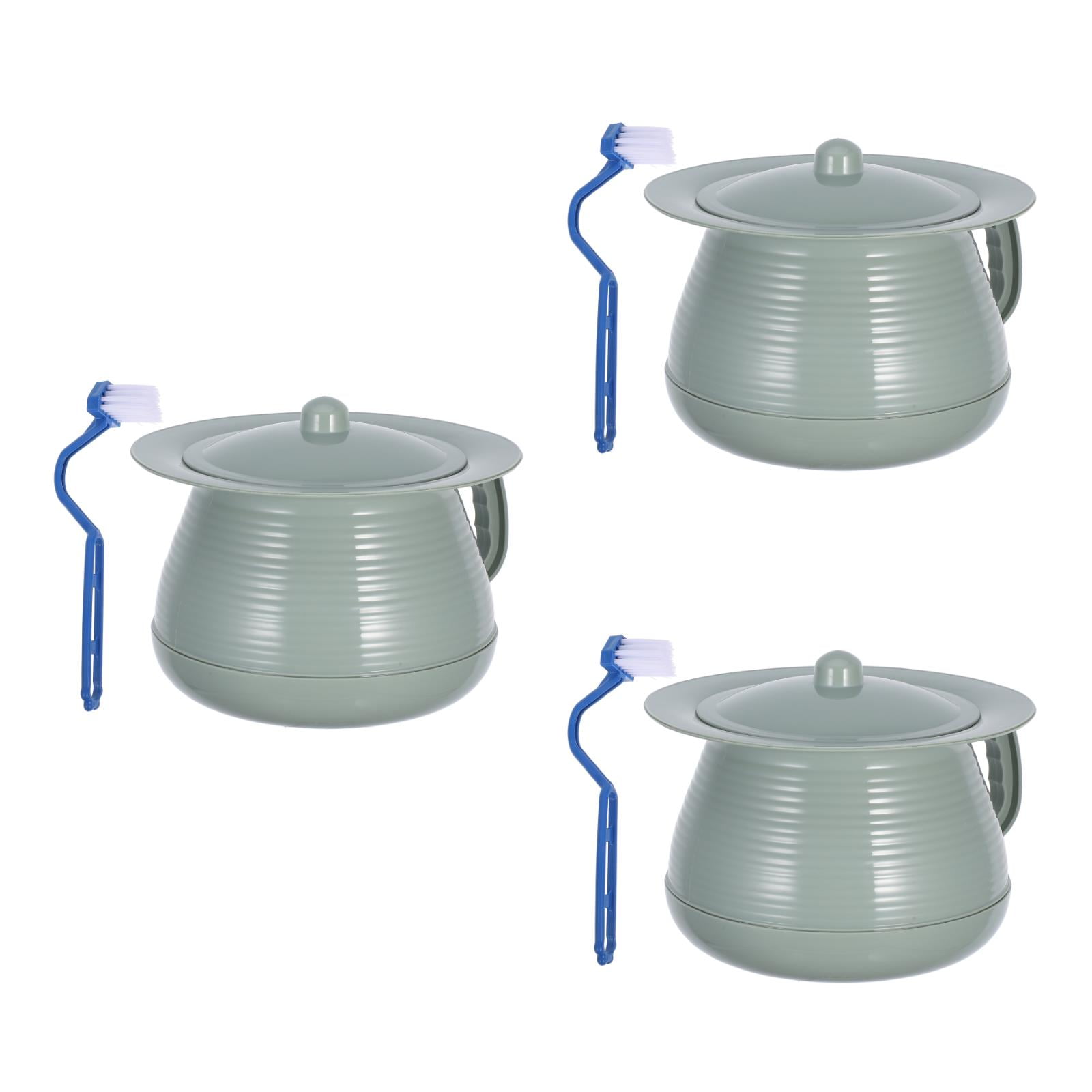 WORGEOUS 3 Sets of Urinal Basin Potty Bedside Urinal with Lid Portable ...