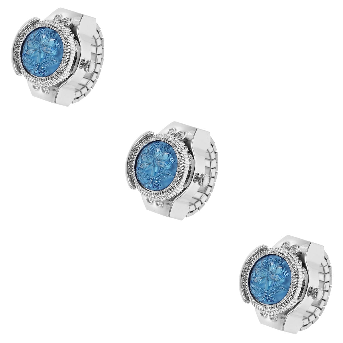 WORGEOUS 3 pcs Fashion Finger Ring Watches Portable Finger Watch ...
