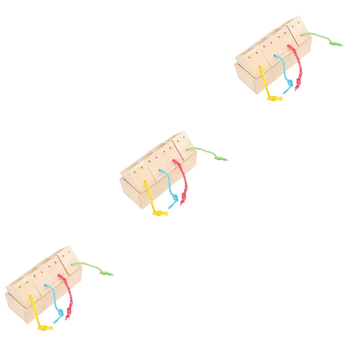 WORGEOUS 3 pcs Parrot Forager Wooden Parrot Foraging Box Educational Bird Foraging Feeder Toy ...