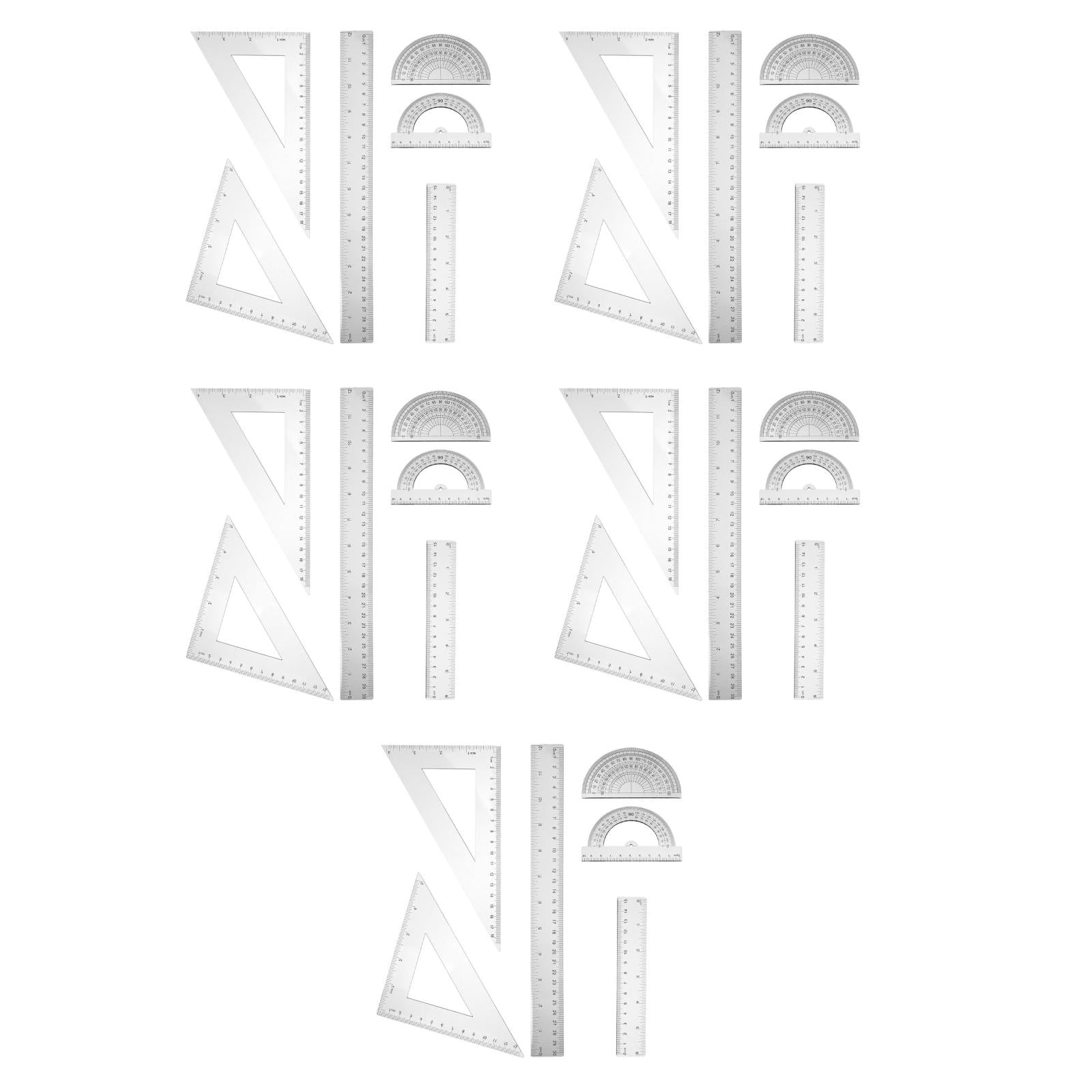 WORGEOUS 30 PCS Geometry Ruler Set with Protractor Triangle Rulers ...