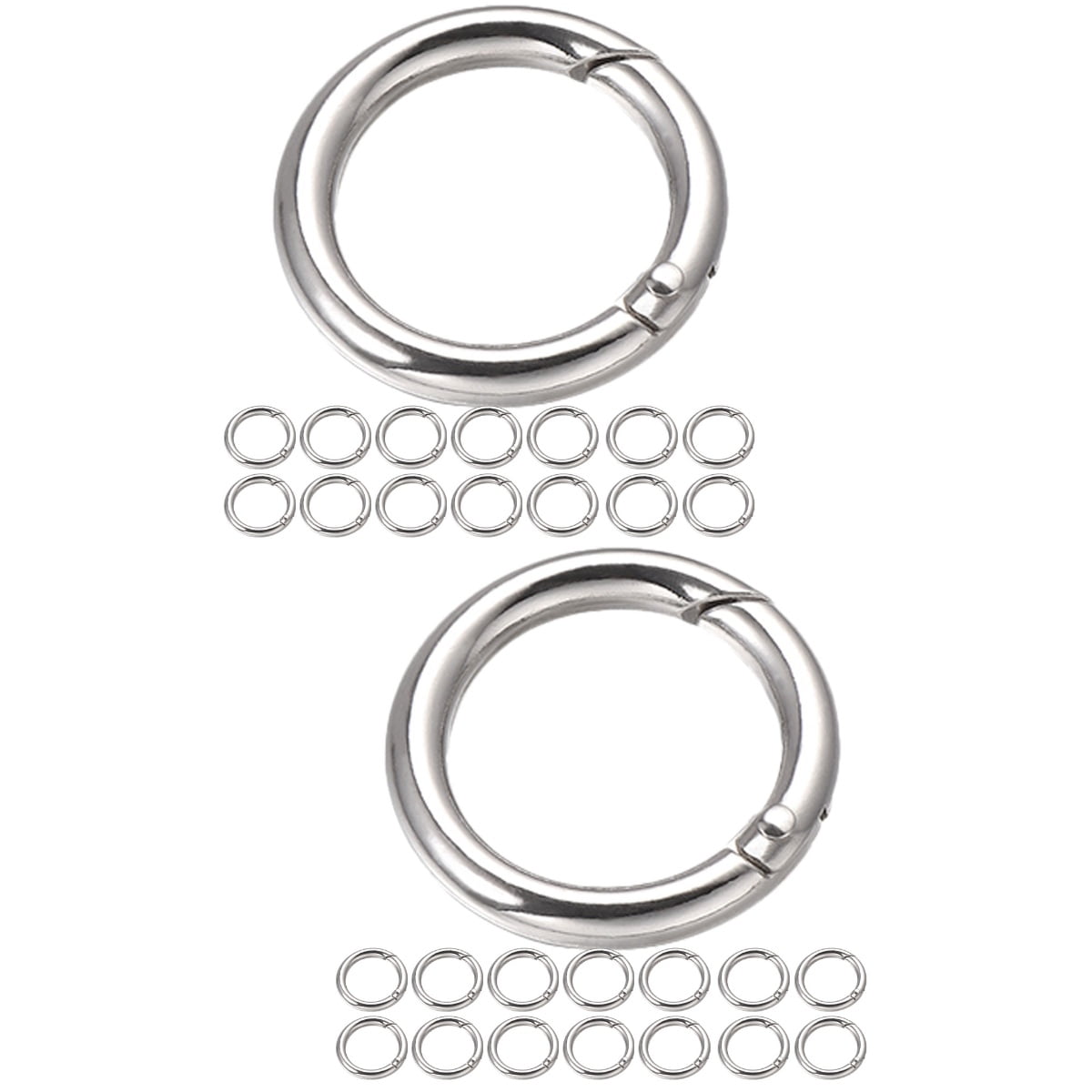 WORGEOUS 30 pcs Round Spring Rings Keychain Rings DIY Bag Spring Rings ...