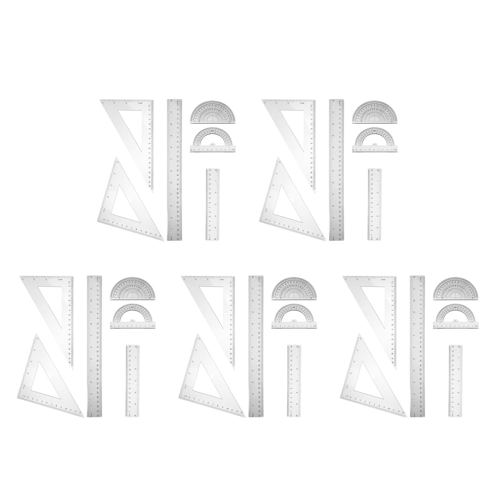 WORGEOUS 30 pcs Student Geometry Set Includes Protractor Triangle ...