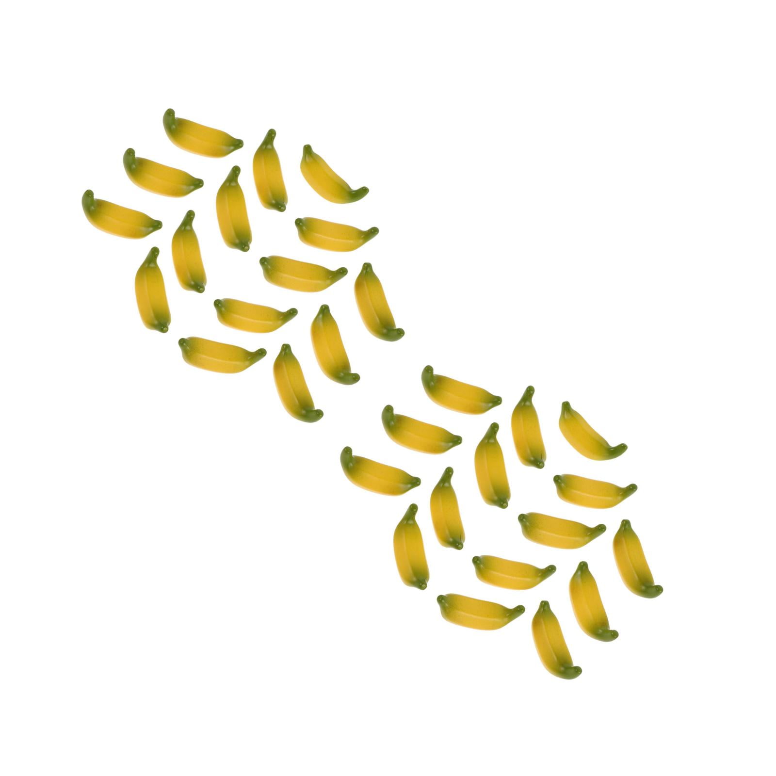 WORGEOUS 30 pcs Yellow Miniature Bananas Banana Models Miniature Fruit ...