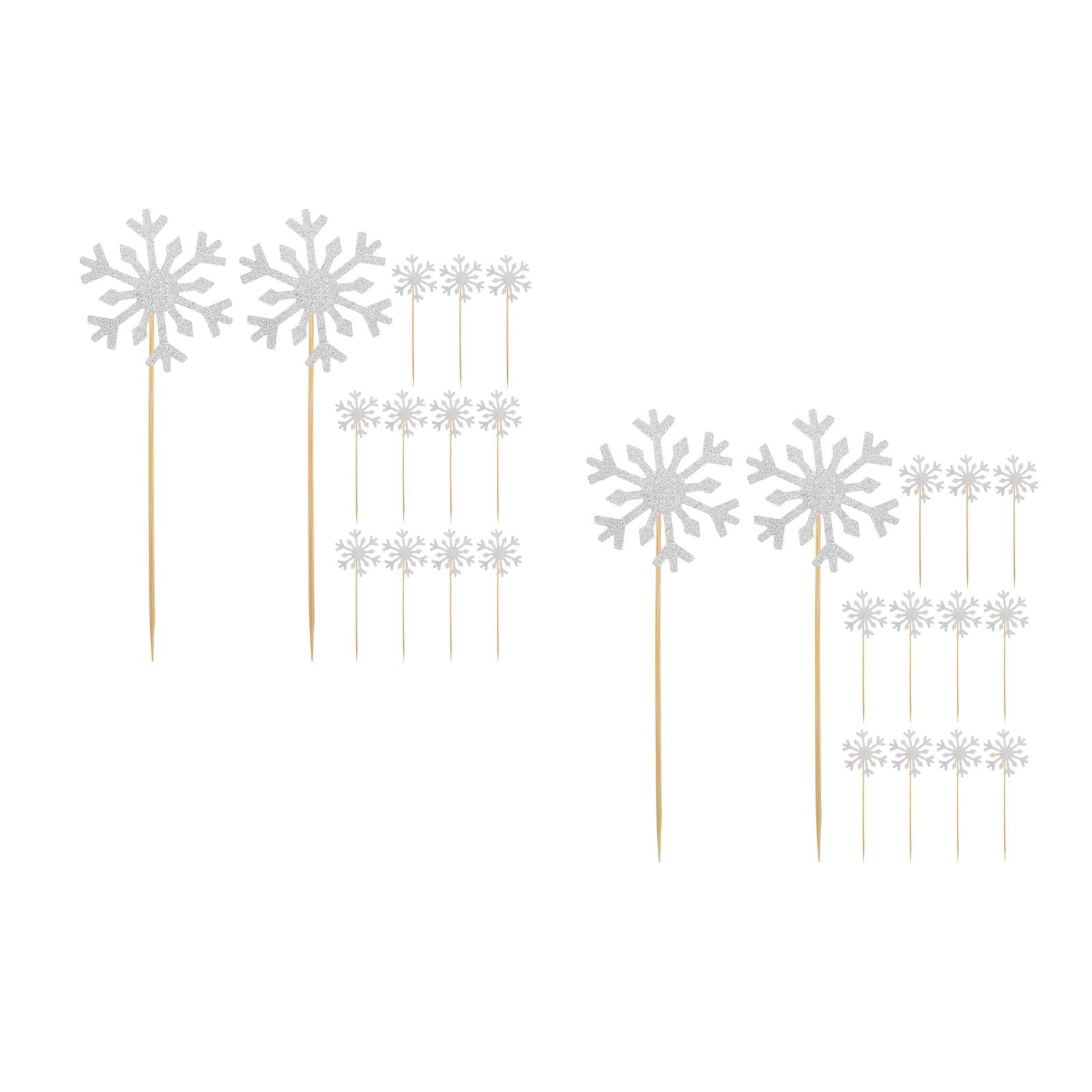 WORGEOUS 300 Pcs Creative Snowflake Cupcake Toppers for Winter-Themed ...