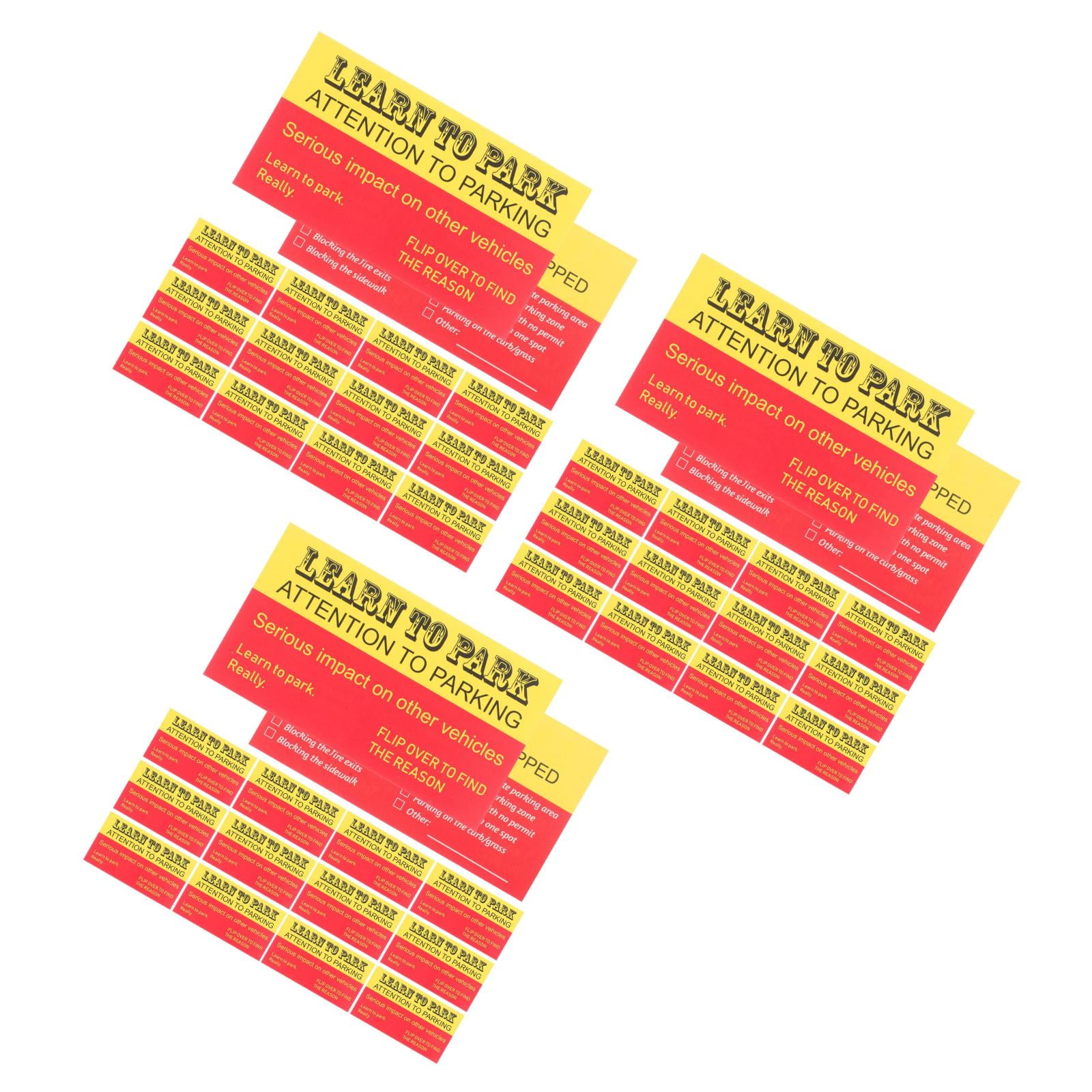 WORGEOUS 300 pcs Bad Parking Cards Parking Ticket Public Bad Parking ...