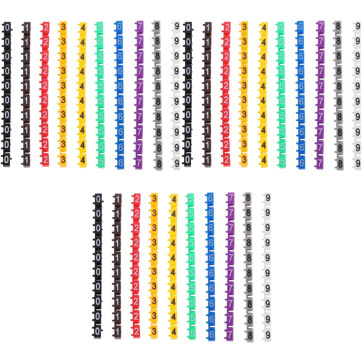 WORGEOUS 300 pcs Colorful Cable Marker 0-9 Coded Number Labels Colorful ...