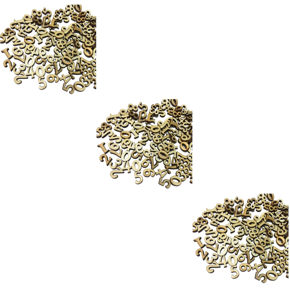 WORGEOUS 300 pcs Numbers Wooden Pieces DIY Cutouts Embellishments Wood ...