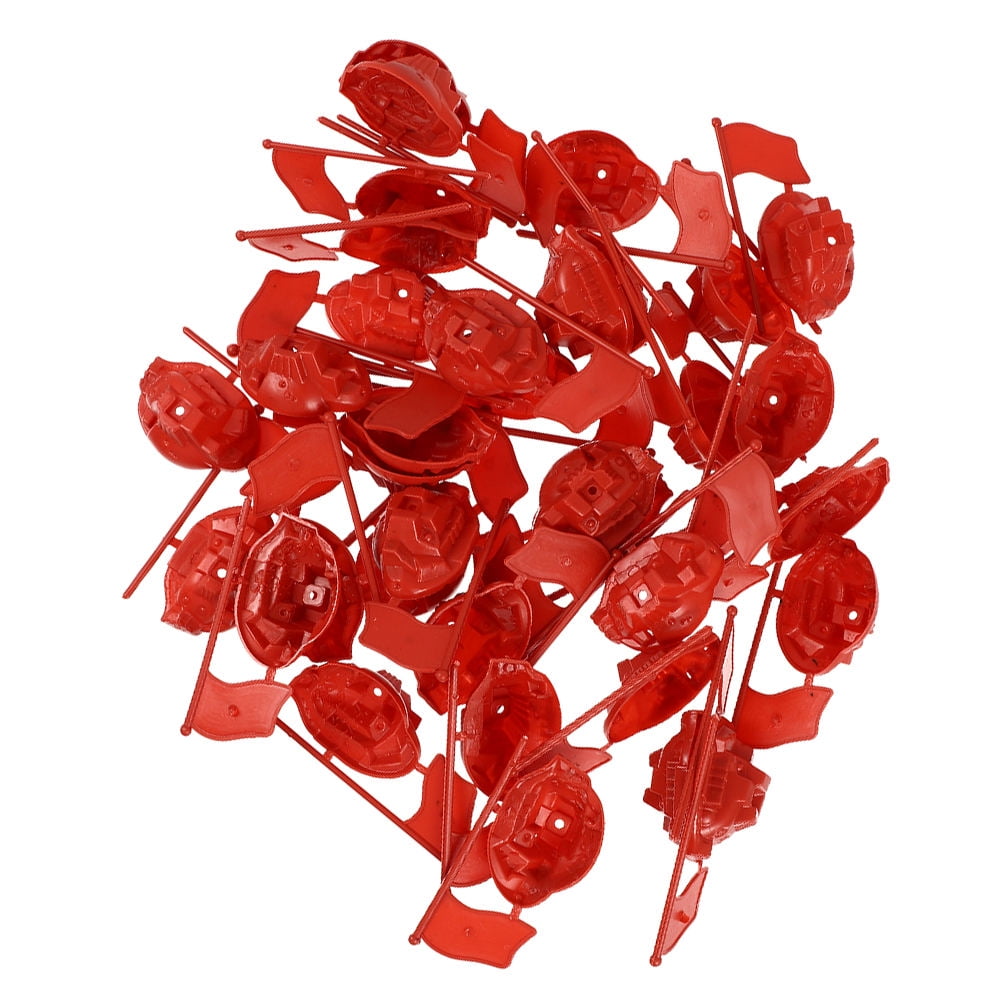 WORGEOUS 30pcs Sand Table Red Flag Plastic Flag Desktop Decor Red Flag ...