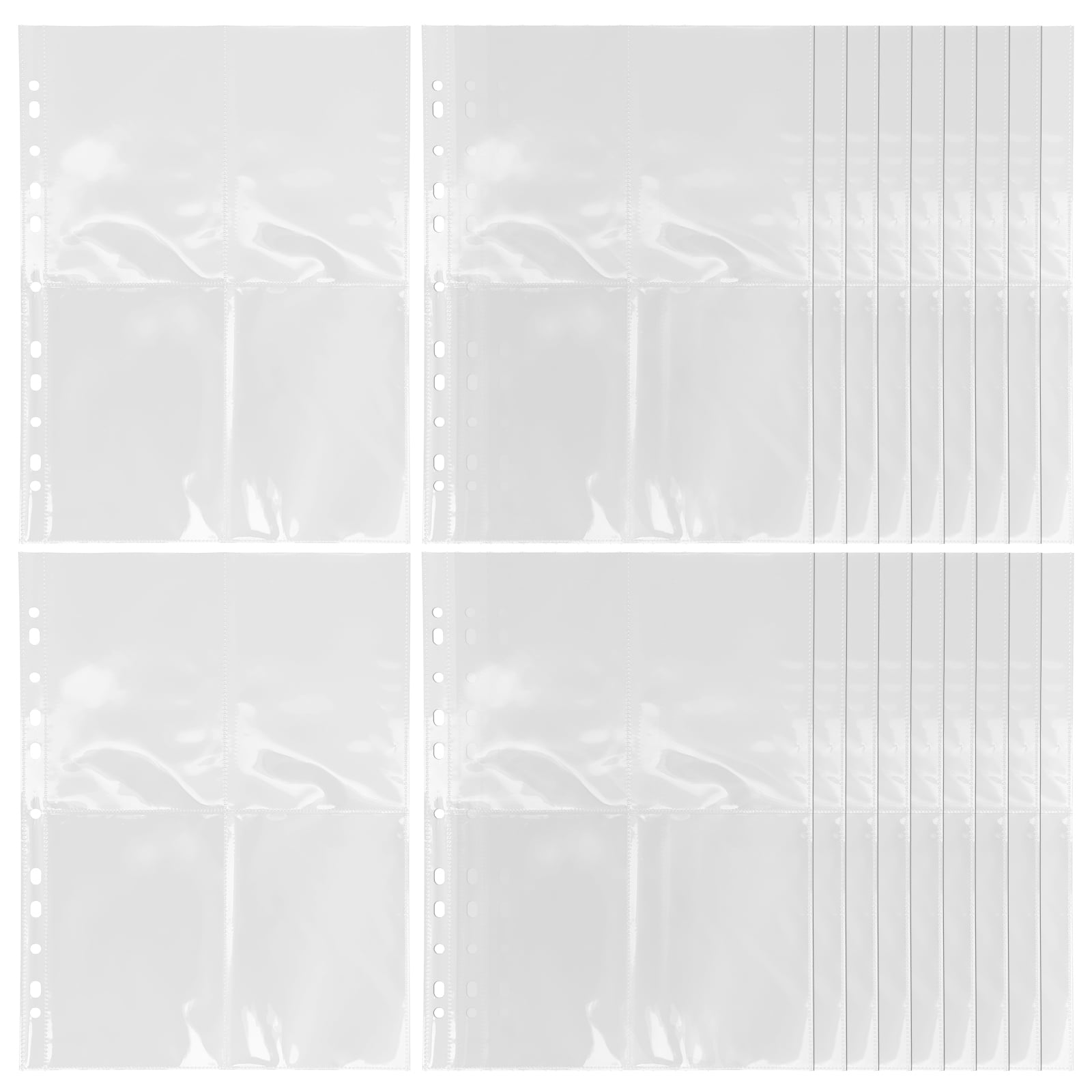 WORGEOUS 30pcs Trading Card Sleeves 4 Pocket Card Binder Pages Game ...