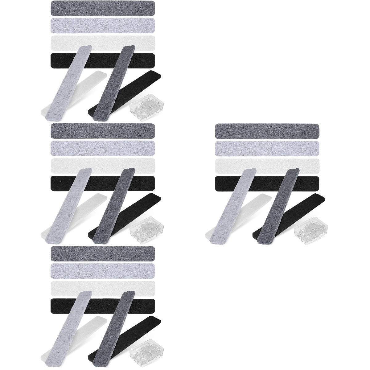 WORGEOUS 32 Pcs Felt Pin Board Bar Self-adhesive Bulletin Board Strips ...