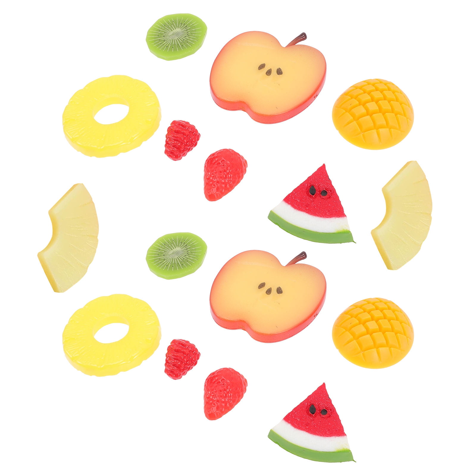 WORGEOUS 32 pcs Fake Fruits Pineapple Slices Fake Strawberries Fake ...