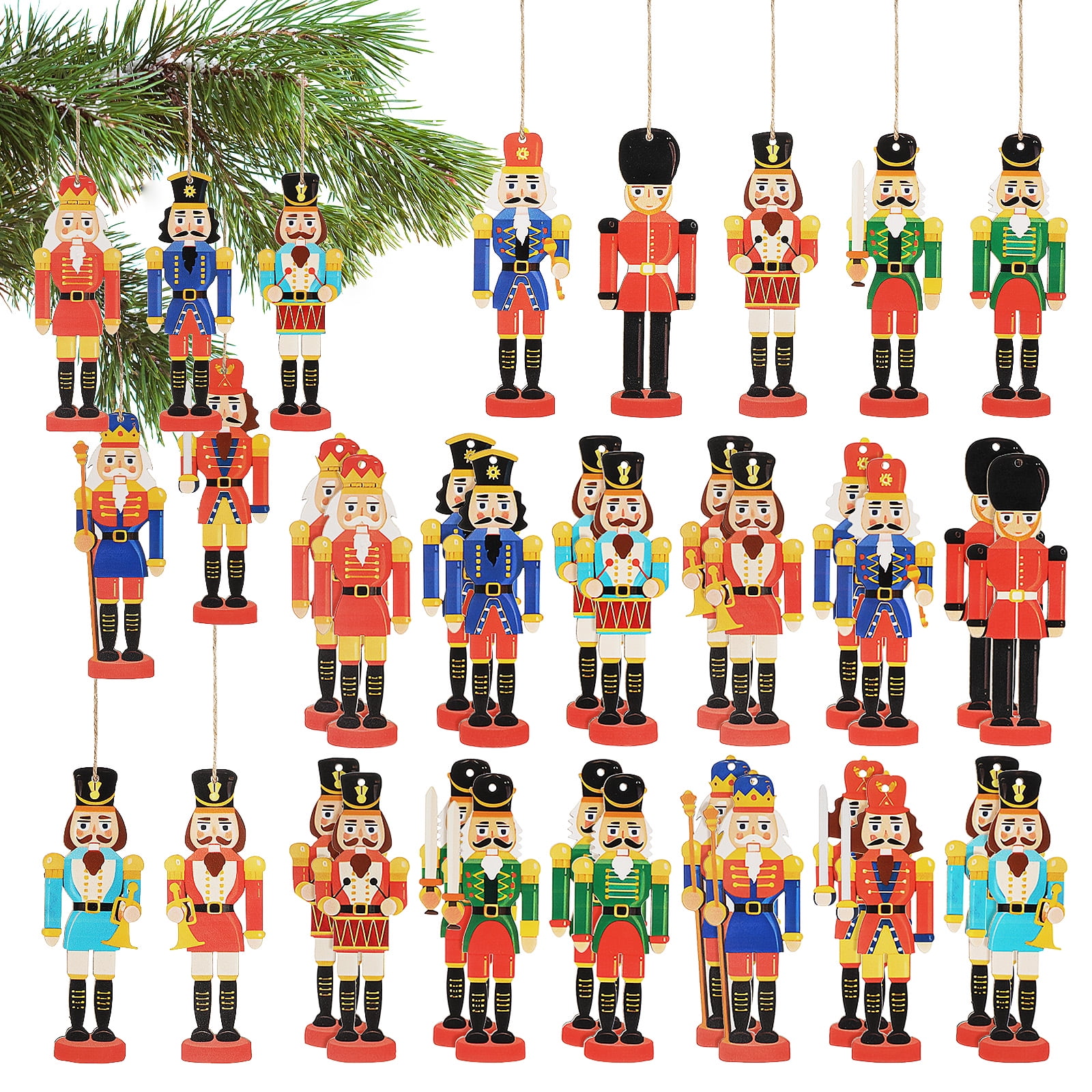 WORGEOUS 36 Pcs Christmas Nutcracker Ornaments Hanging Nutcracker ...