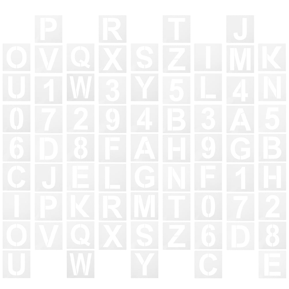 WORGEOUS 36 Pcs Letter Template Large Number Stencils Vinyl Alphabet ...