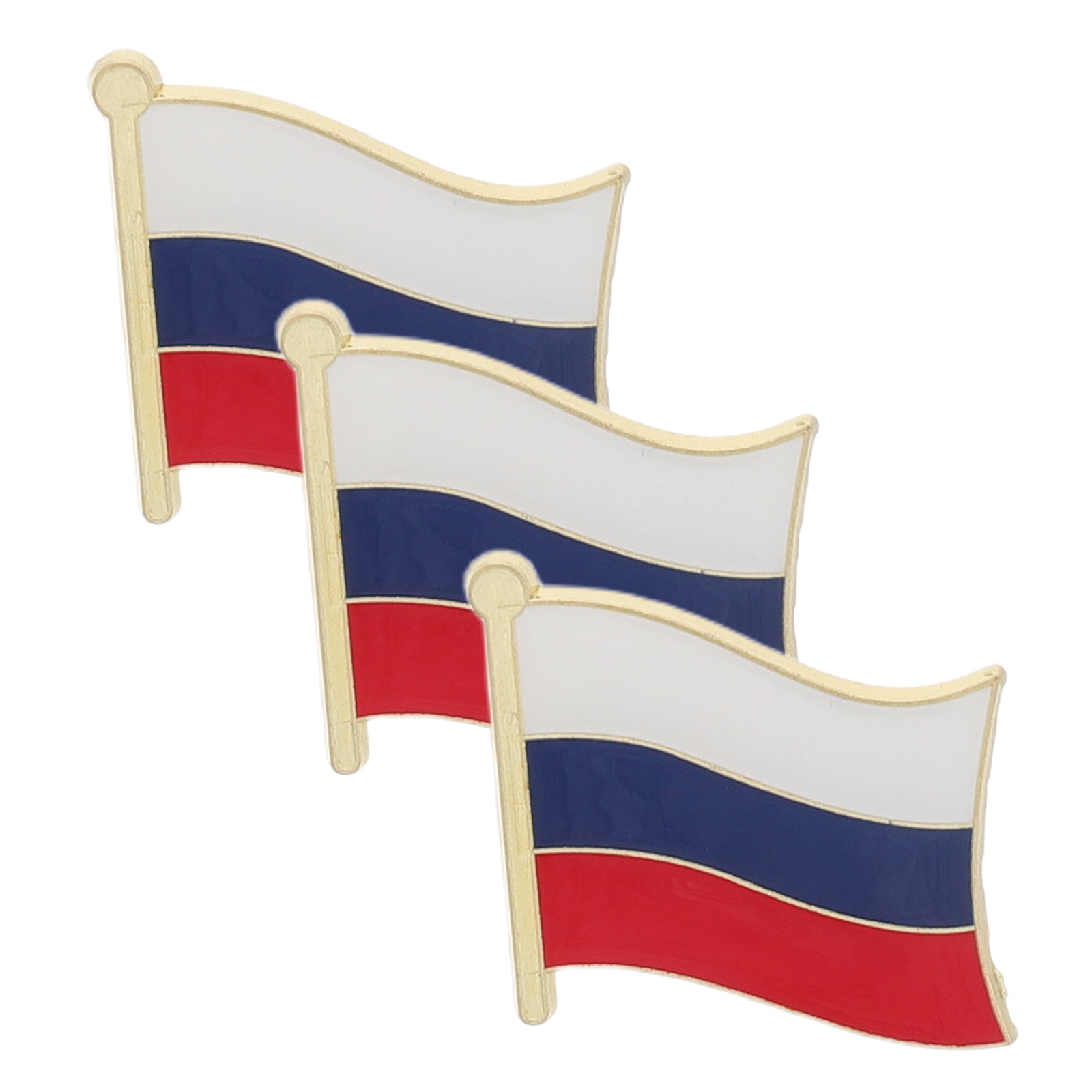 WORGEOUS 3PCS Russian Flag Lapel Pin Metal Badge Patriotic Brooch Metal ...
