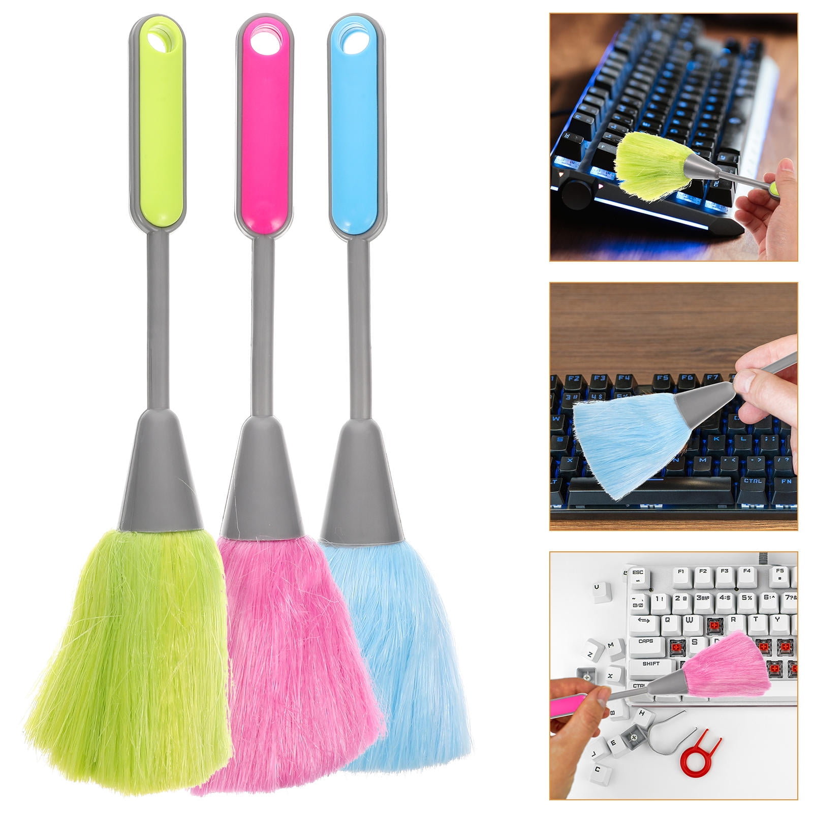 WORGEOUS 3Pcs Blue Keyboard Cleaning Brushes for Small Spaces and Gaps ...