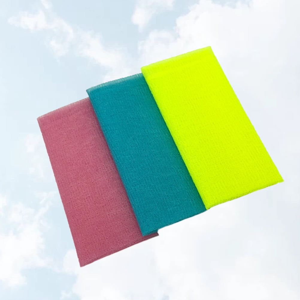 WORGEOUS 3Pcs Exfoliating Body Sponge Nylon Lather Maker for Bathing ...